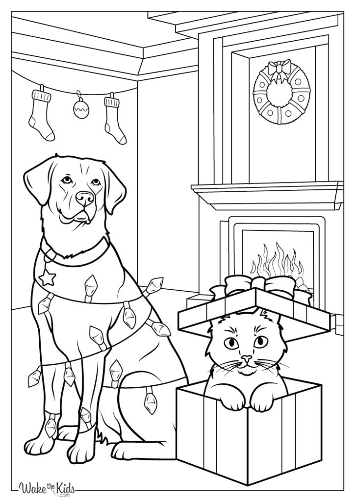 Cat and Dog Coloring Pages (Free Printable PDFs) | WakeTheKids