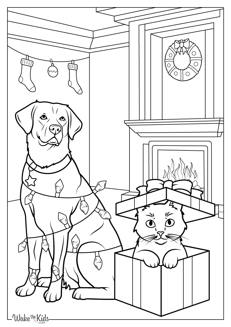 Cat and Dog Coloring Pages (Free Printable PDFs) | WakeTheKids