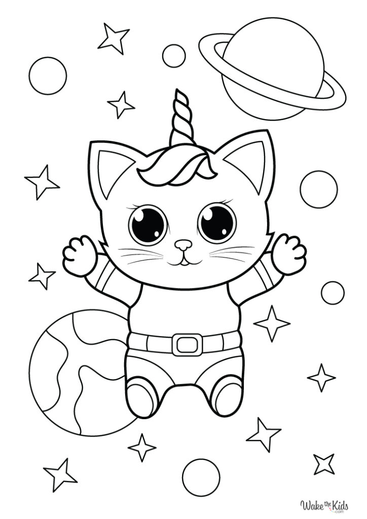 Unicorn Cat Coloring Pages (Free Printable PDFs) | WakeTheKids