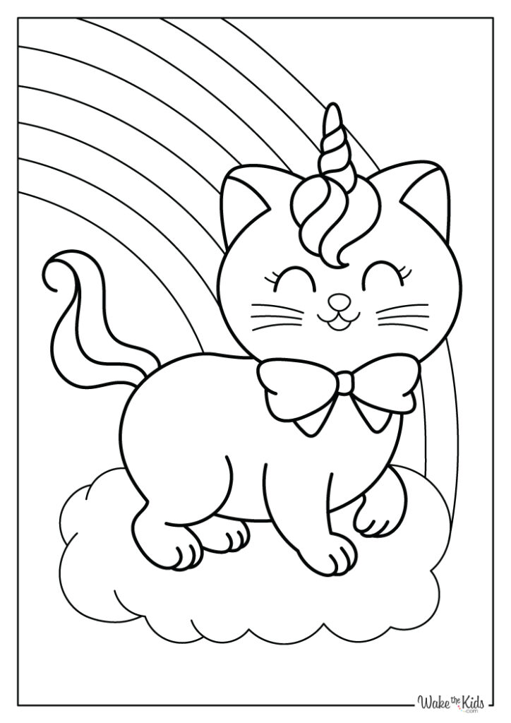 Unicorn Cat Coloring Pages (Free Printable PDFs) | WakeTheKids