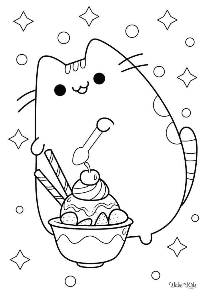 Pusheen Coloring Pages (Free Printable PDFs) | WakeTheKids