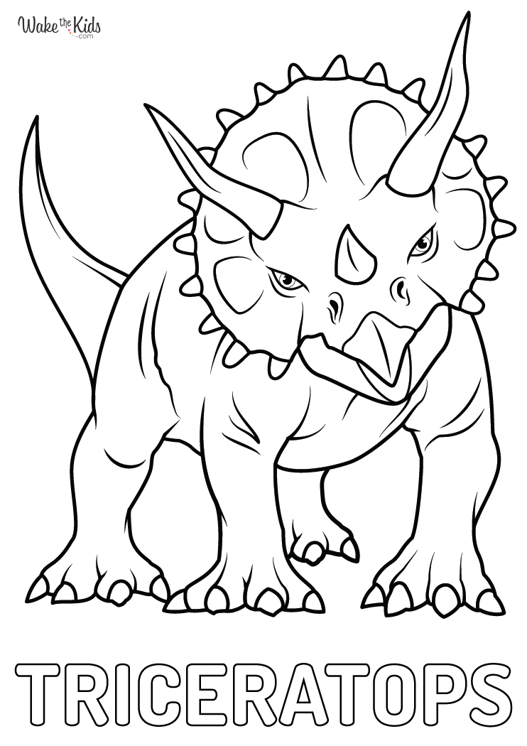 Triceratops Coloring Pages (Free Printable PDFs) | WakeTheKids