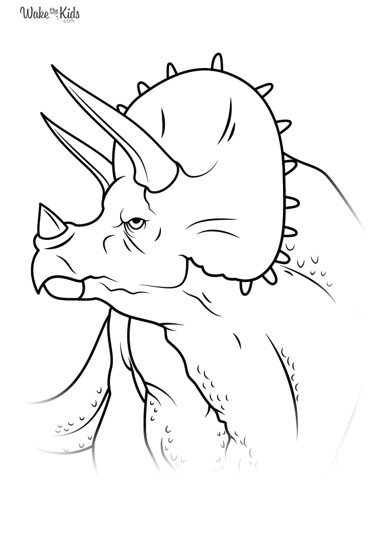 Triceratops Coloring Pages (Free Printable PDFs) | WakeTheKids