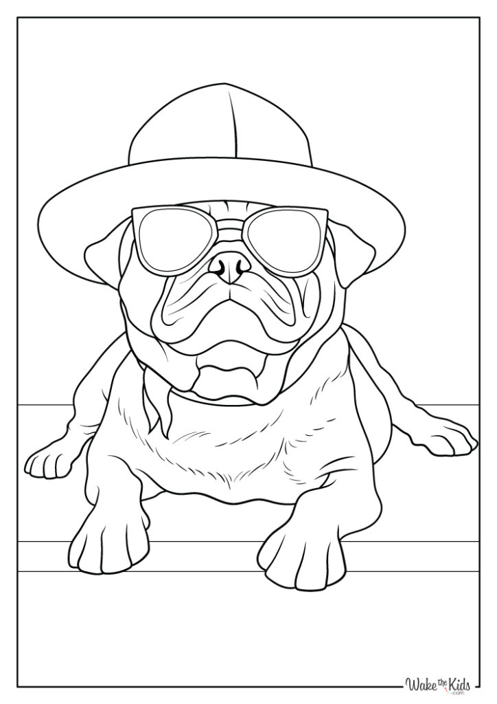 Pug Coloring Pages (Free Printable PDFs) | WakeTheKids