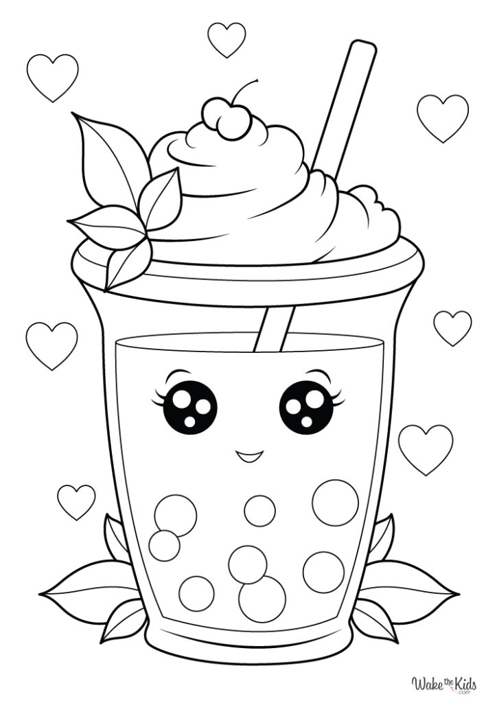 Boba Tea Coloring Pages (Free Printable PDFs) | WakeTheKids