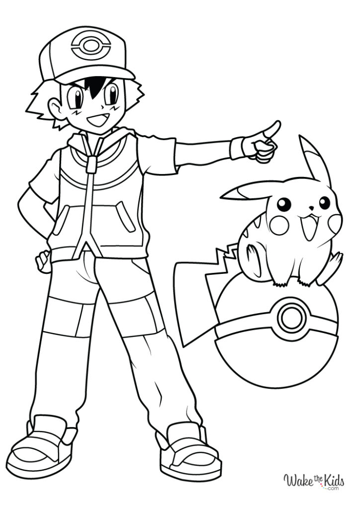 Ash Ketchum Coloring Pages (Free Printable PDFs) | WakeTheKids