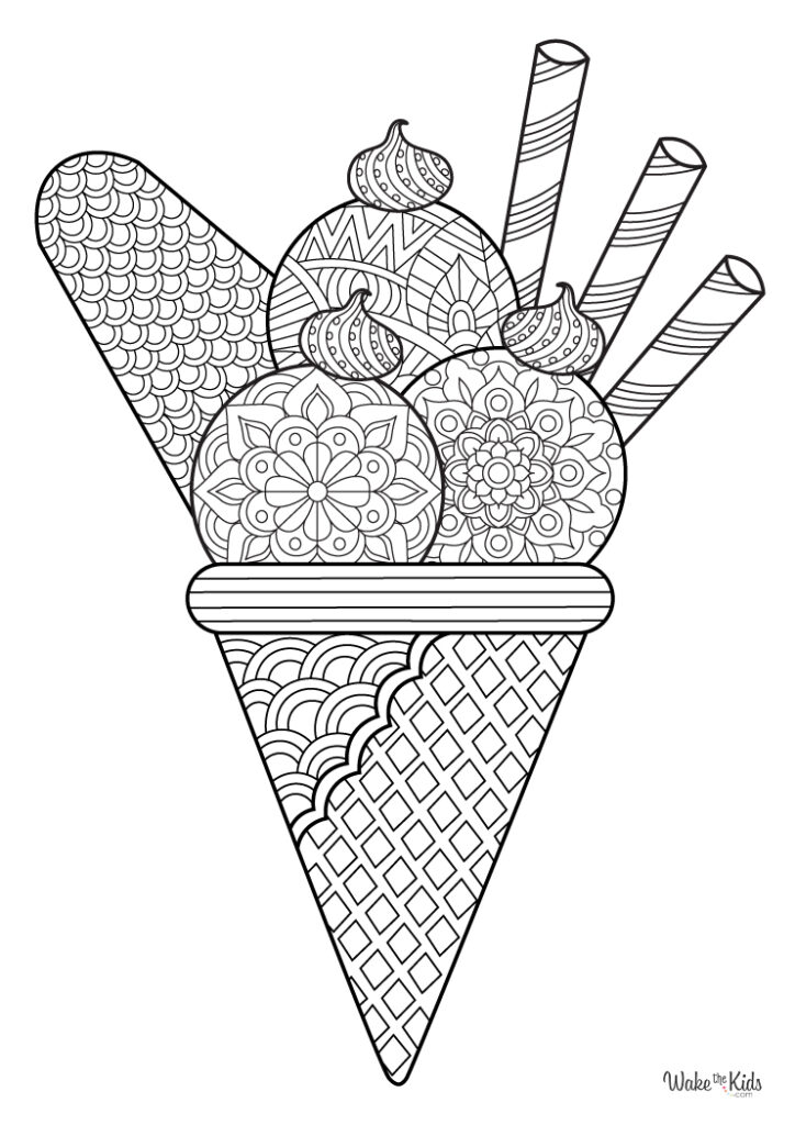 Ice Cream and Popsicle Coloring Pages (Free Printable PDFs) | WakeTheKids