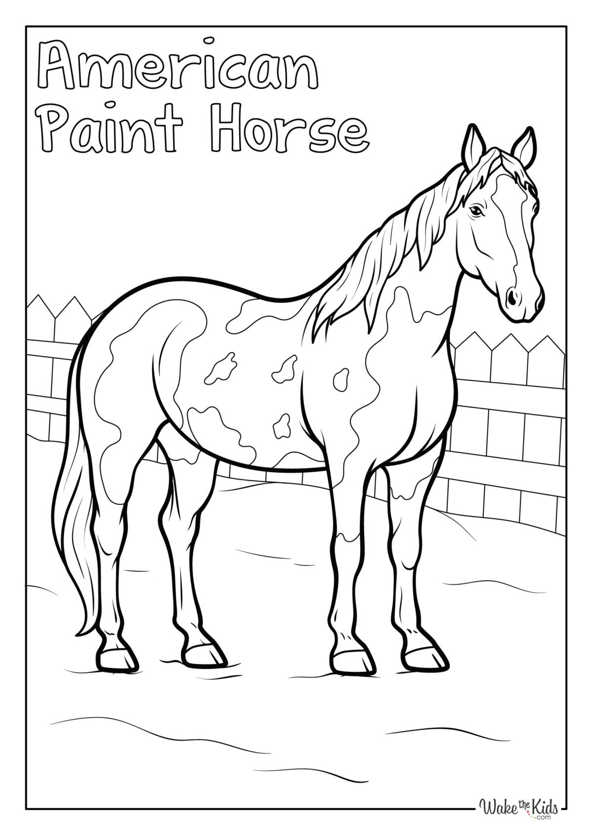 American Paint Horse Coloring Pages (Free Printable PDFs) | WakeTheKids