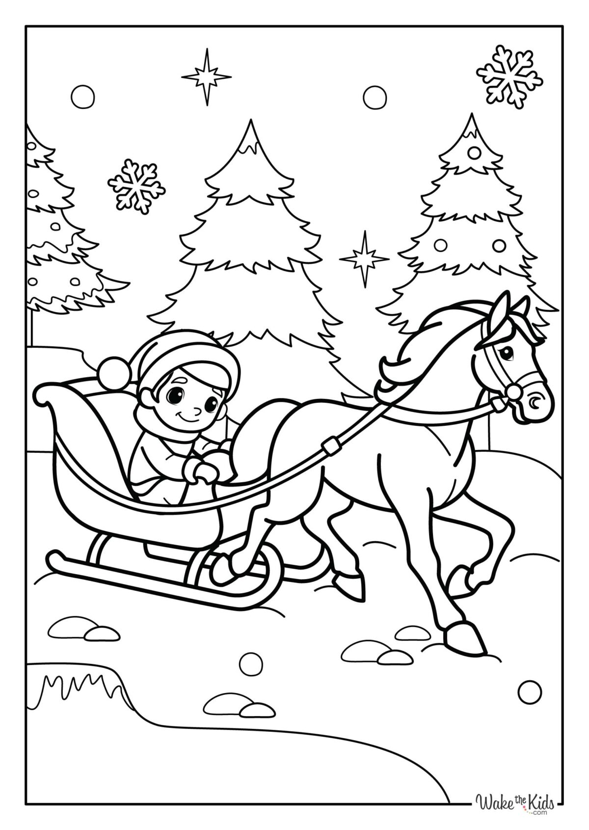 Christmas Horse Coloring Pages (Free Printable PDFs) | WakeTheKids