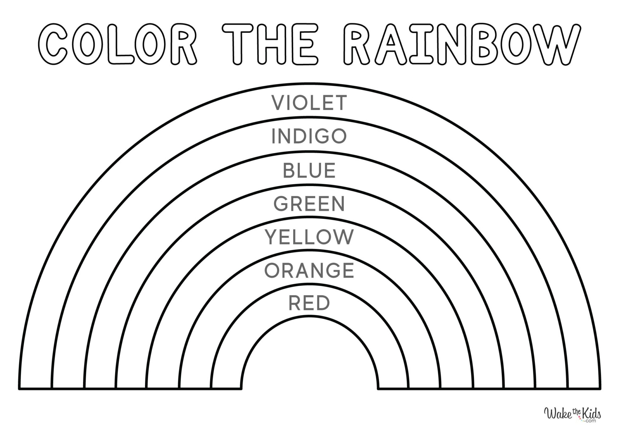 Rainbow Coloring Pages (Free Printable PDFs) | WakeTheKids
