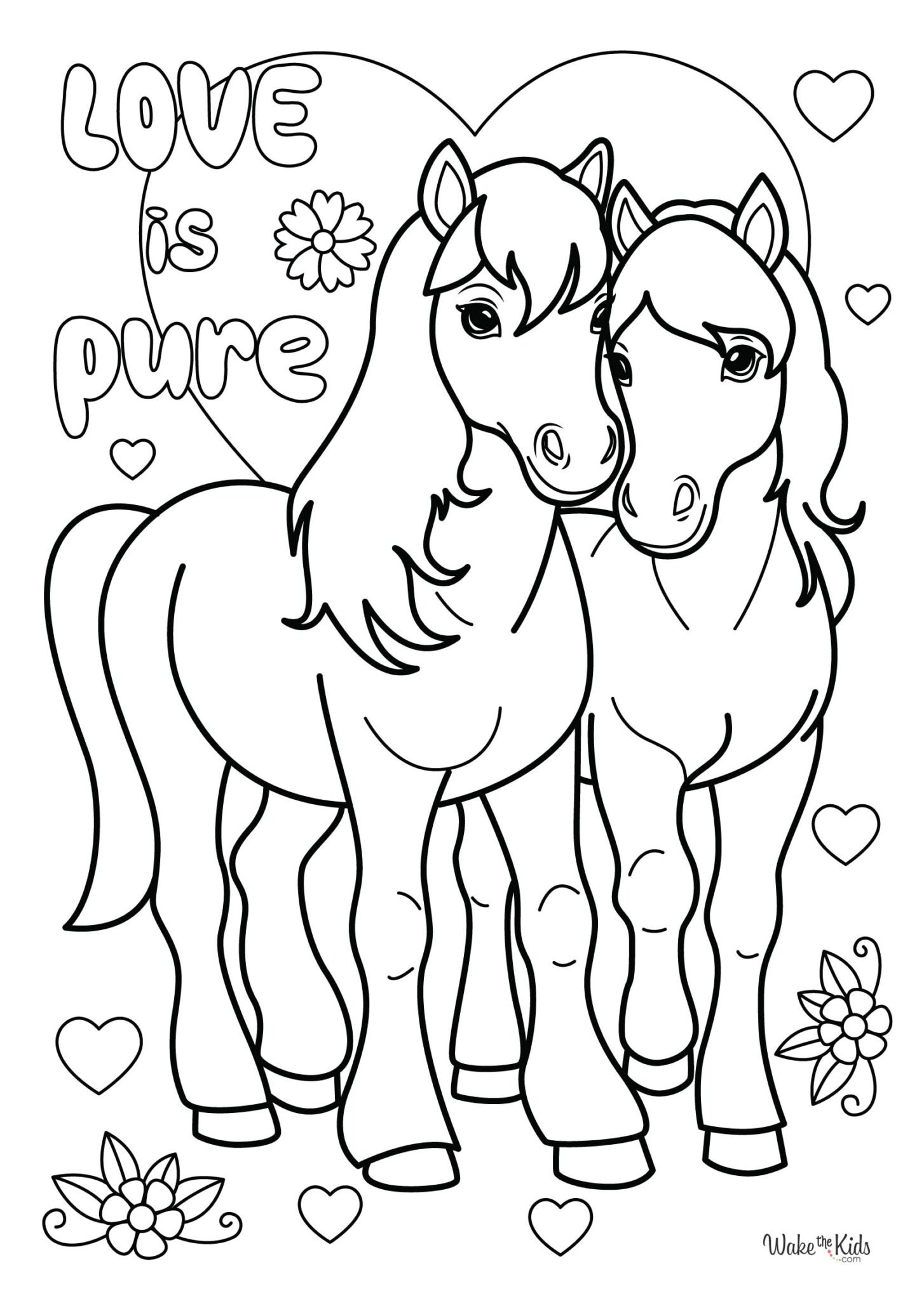 Valentine Horse Coloring Pages (Free Printable PDFs) | WakeTheKids