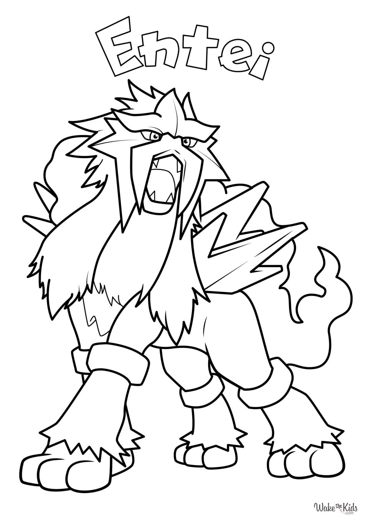 Entei Coloring Pages (Free Printable PDFs) | WakeTheKids