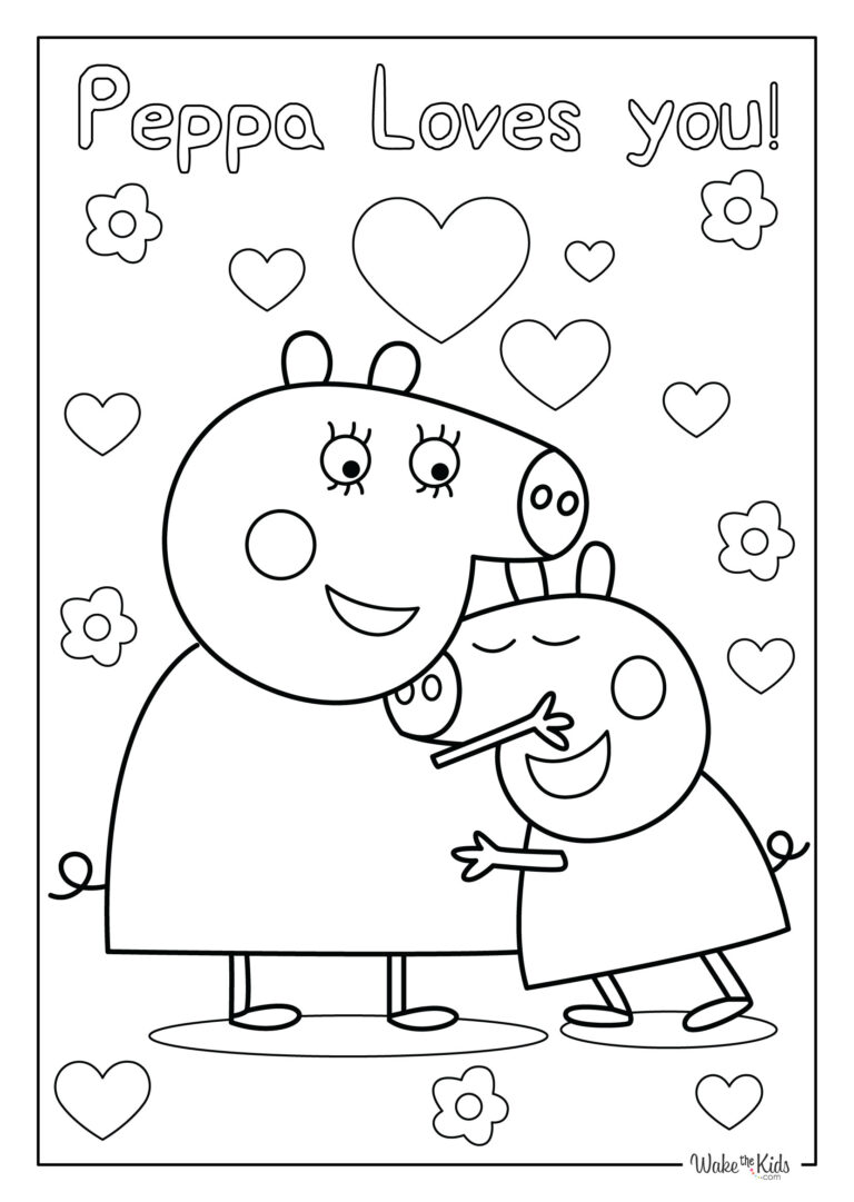 Peppa Pig Coloring Pages (Free Printable PDFs) | WakeTheKids