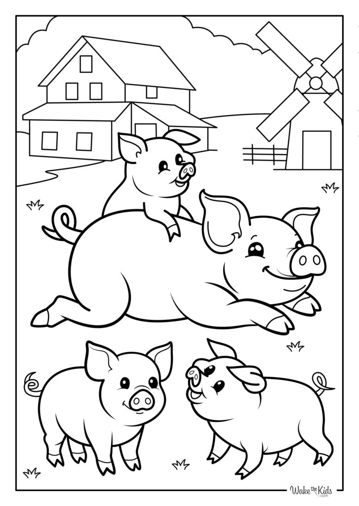 Pig Coloring Pages (Free Printable PDFs) | WakeTheKids
