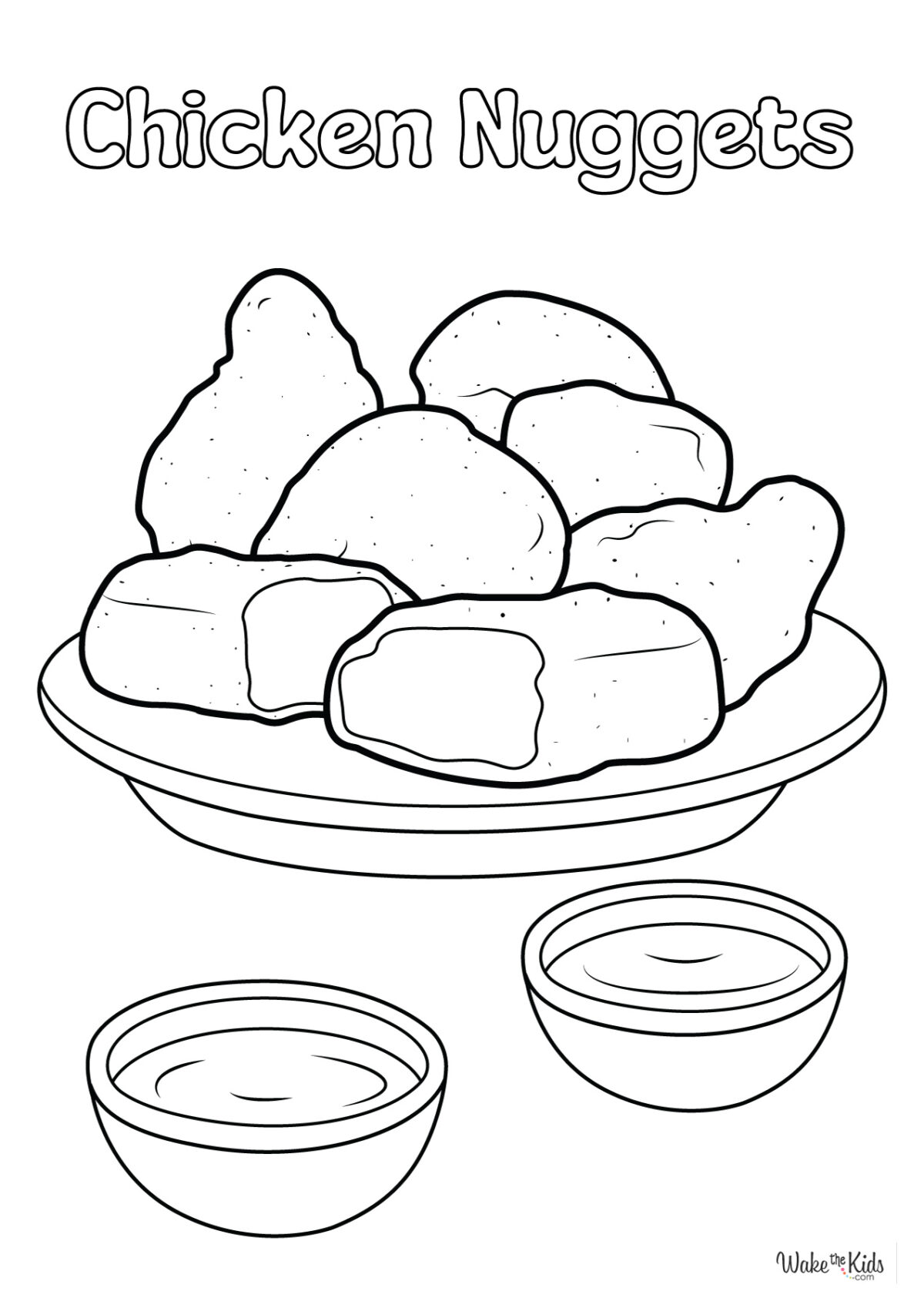 Chicken Nugget Coloring Pages (Free Printable PDFs) | WakeTheKids