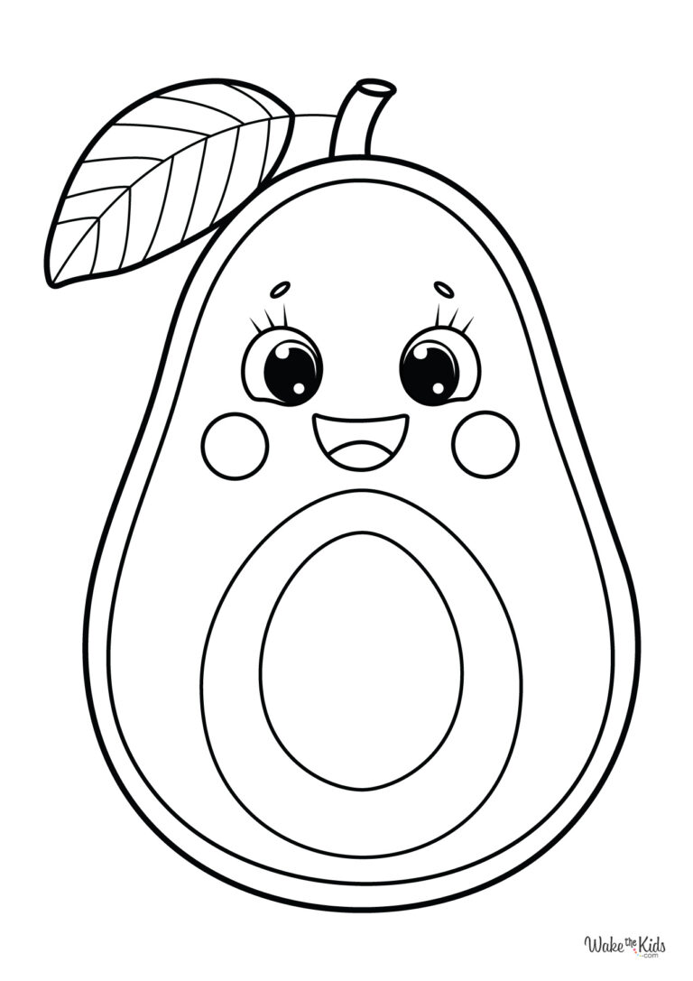 Avocado Coloring Pages (Free Printable PDFs) | WakeTheKids