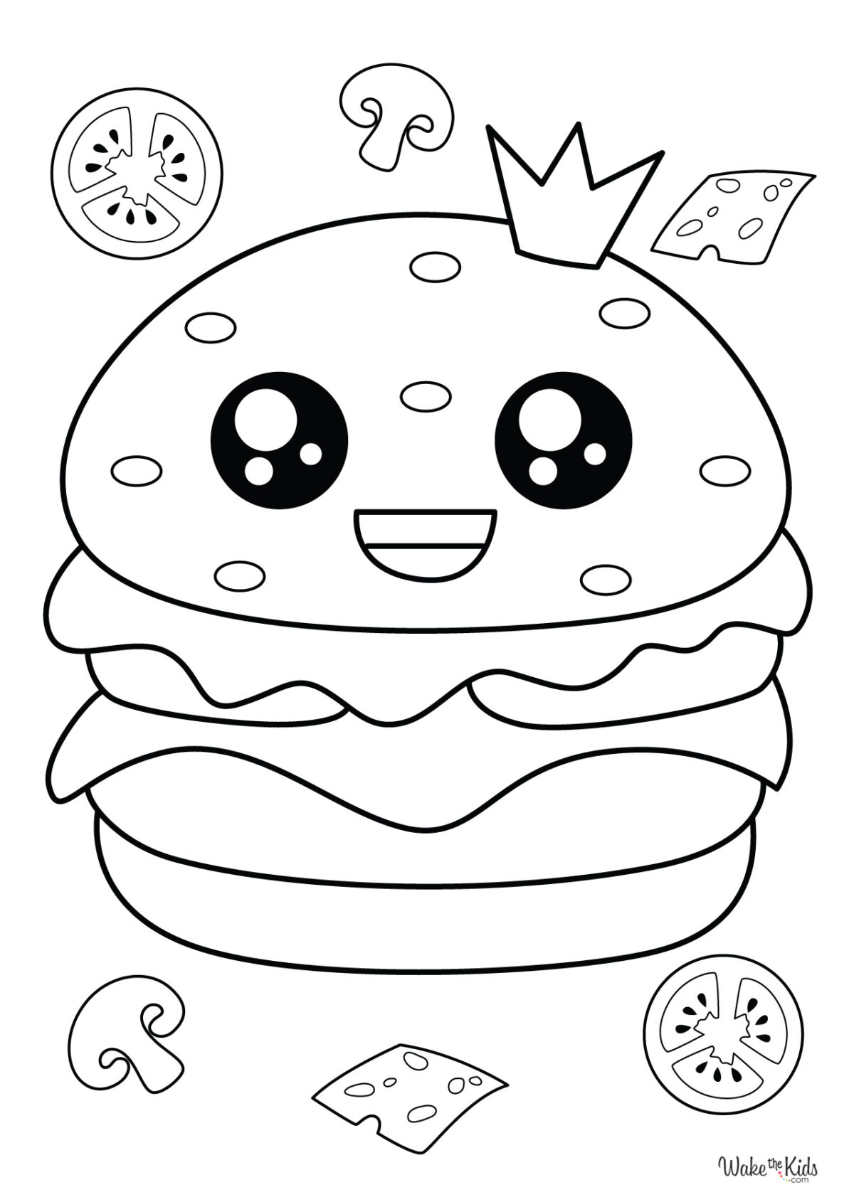 Burger Coloring Pages (Free Printable PDFs) | WakeTheKids