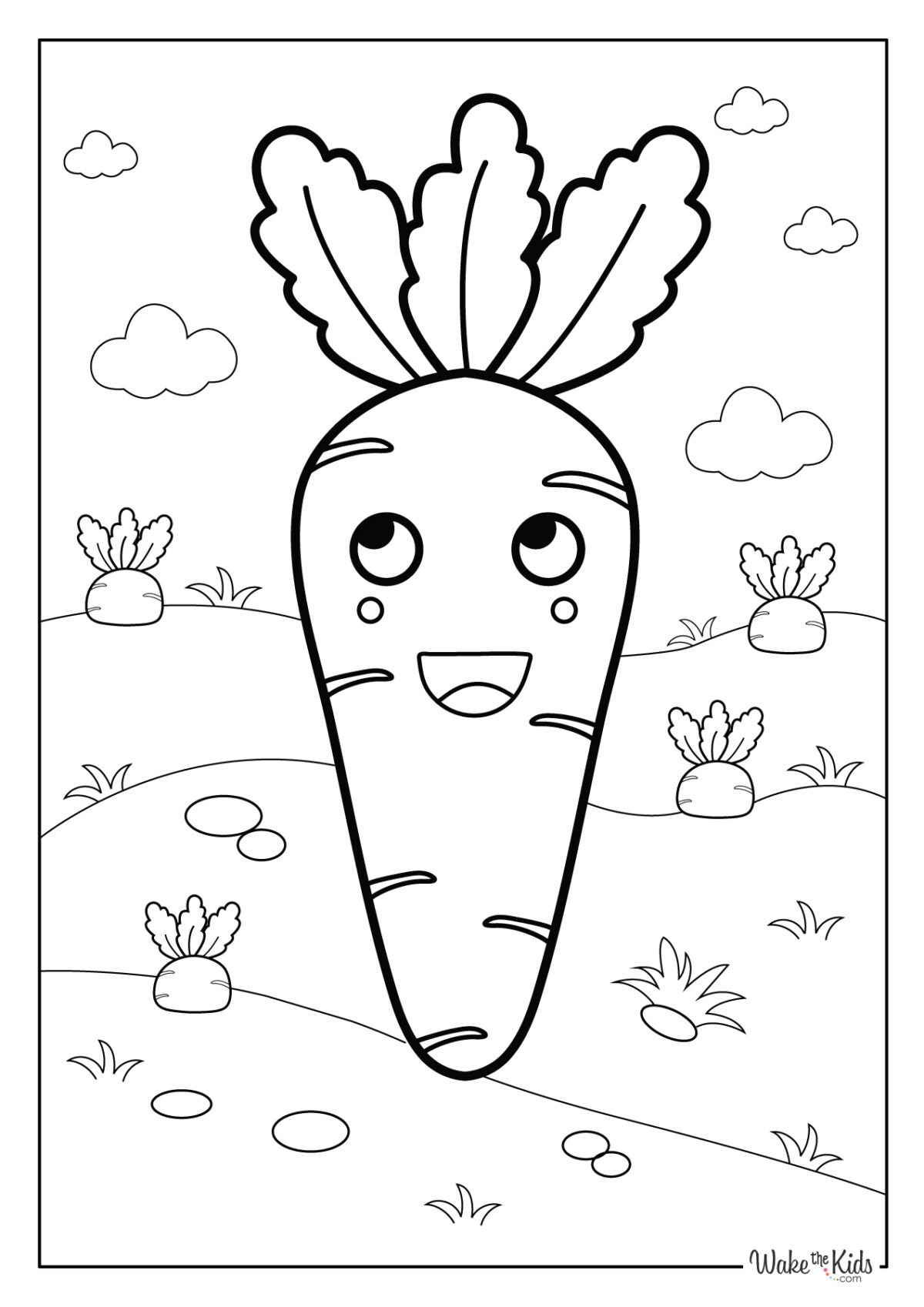 Carrot Coloring Pages (Free Printable PDFs) | WakeTheKids