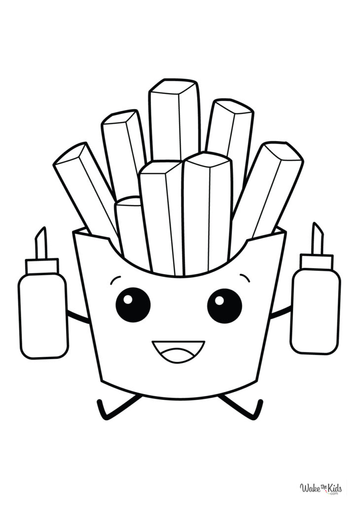 French Fries Coloring Pages (Free Printable PDFs) | WakeTheKids