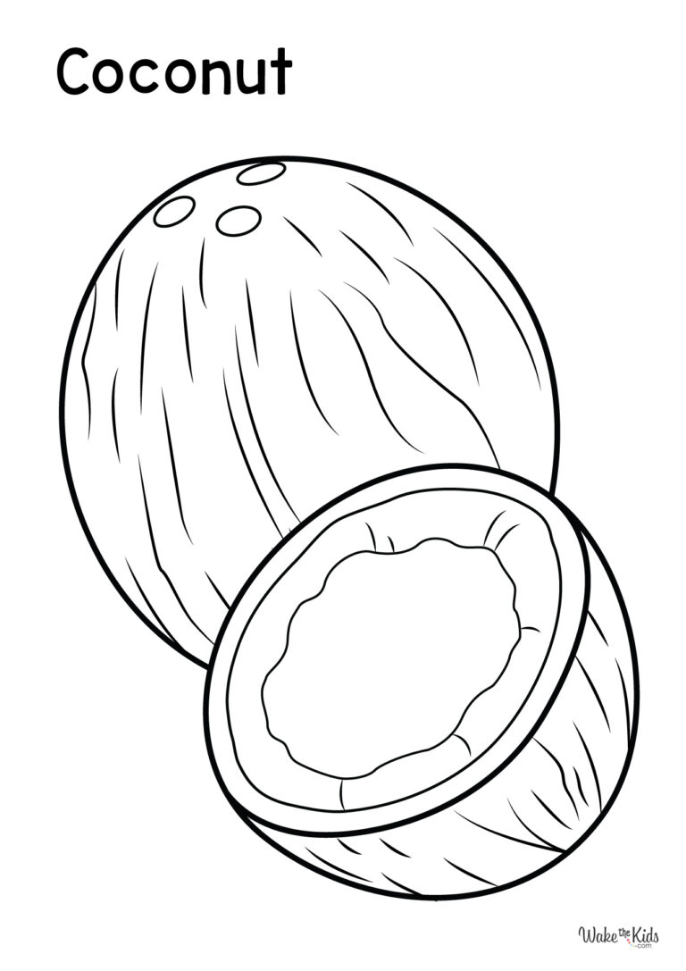 Coconut Coloring Pages (Free Printable PDFs) | WakeTheKids