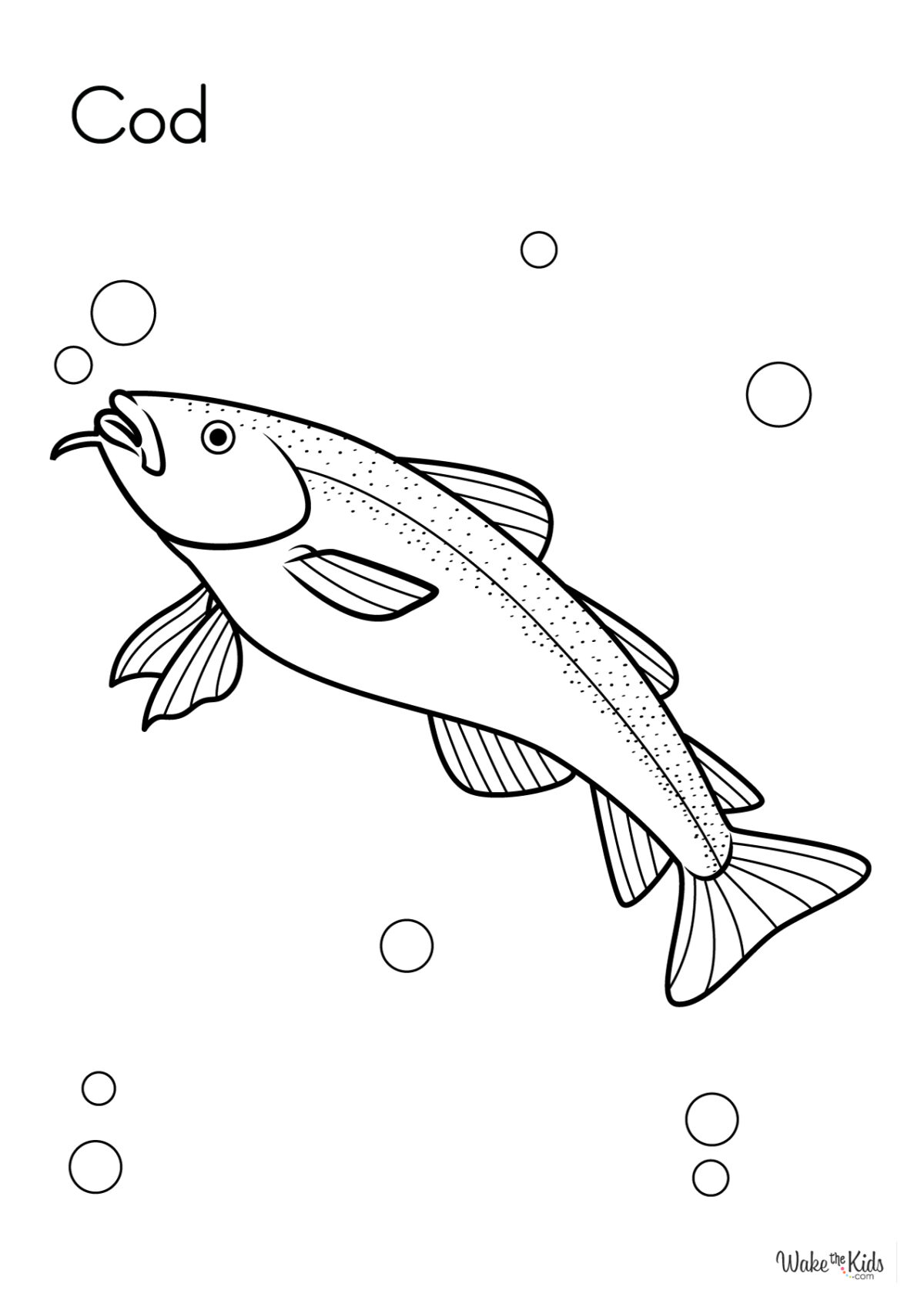 Cod (Fish) Coloring Pages (Free Printable PDFs) | WakeTheKids
