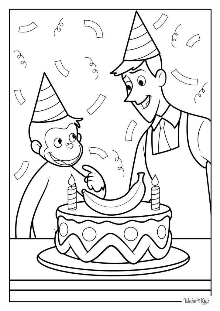 Curious George Coloring Pages (Free Printable PDFs) | WakeTheKids
