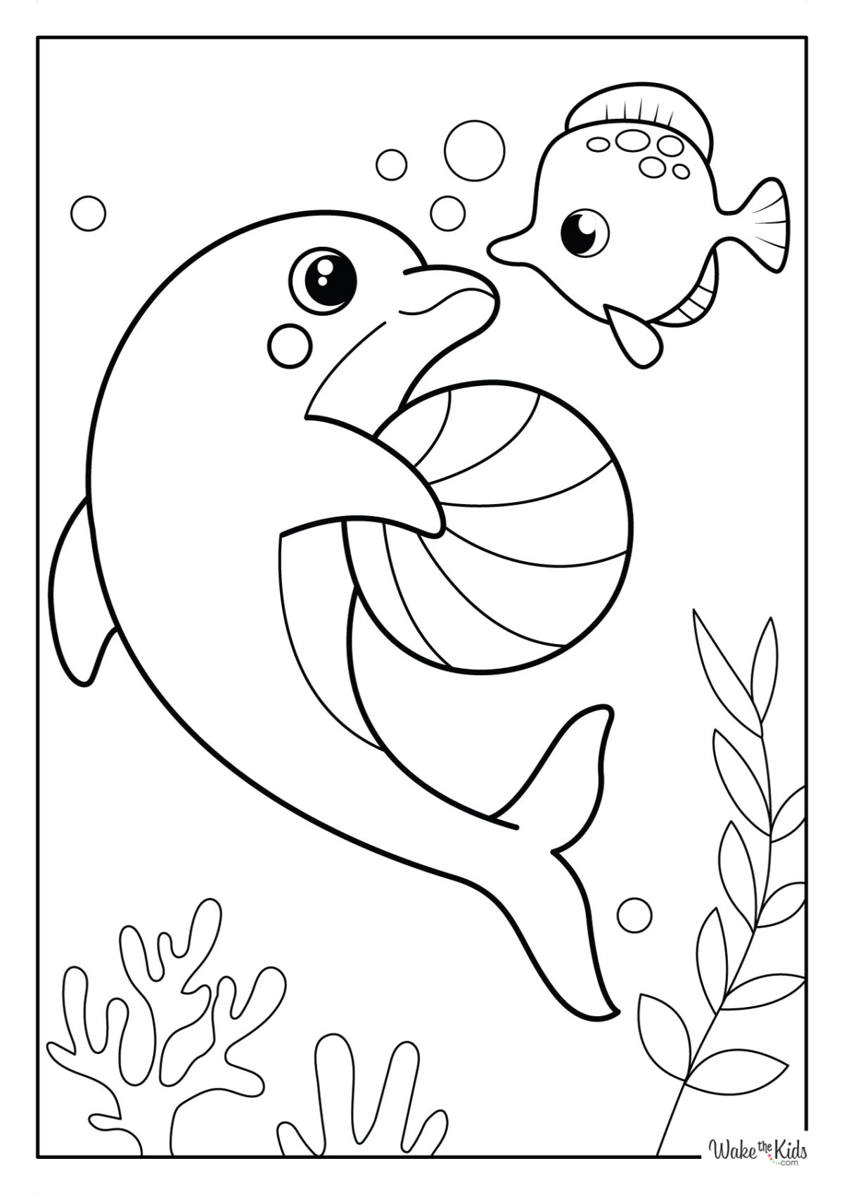 Dolphin Coloring Pages (Free Printable PDFs) | WakeTheKids