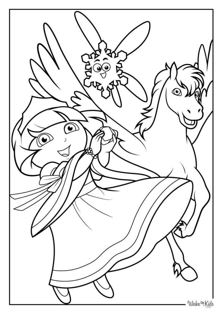 Dora the Explorer Coloring Pages (Free Printable PDFs) | WakeTheKids