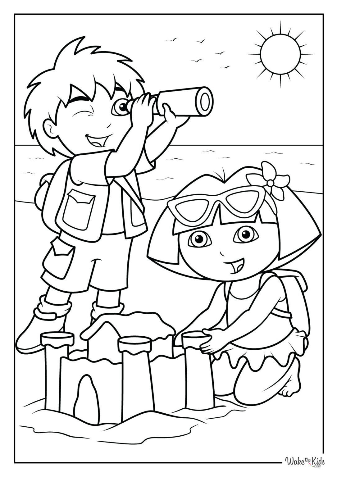 Dora the Explorer Coloring Pages (Free Printable PDFs) | WakeTheKids