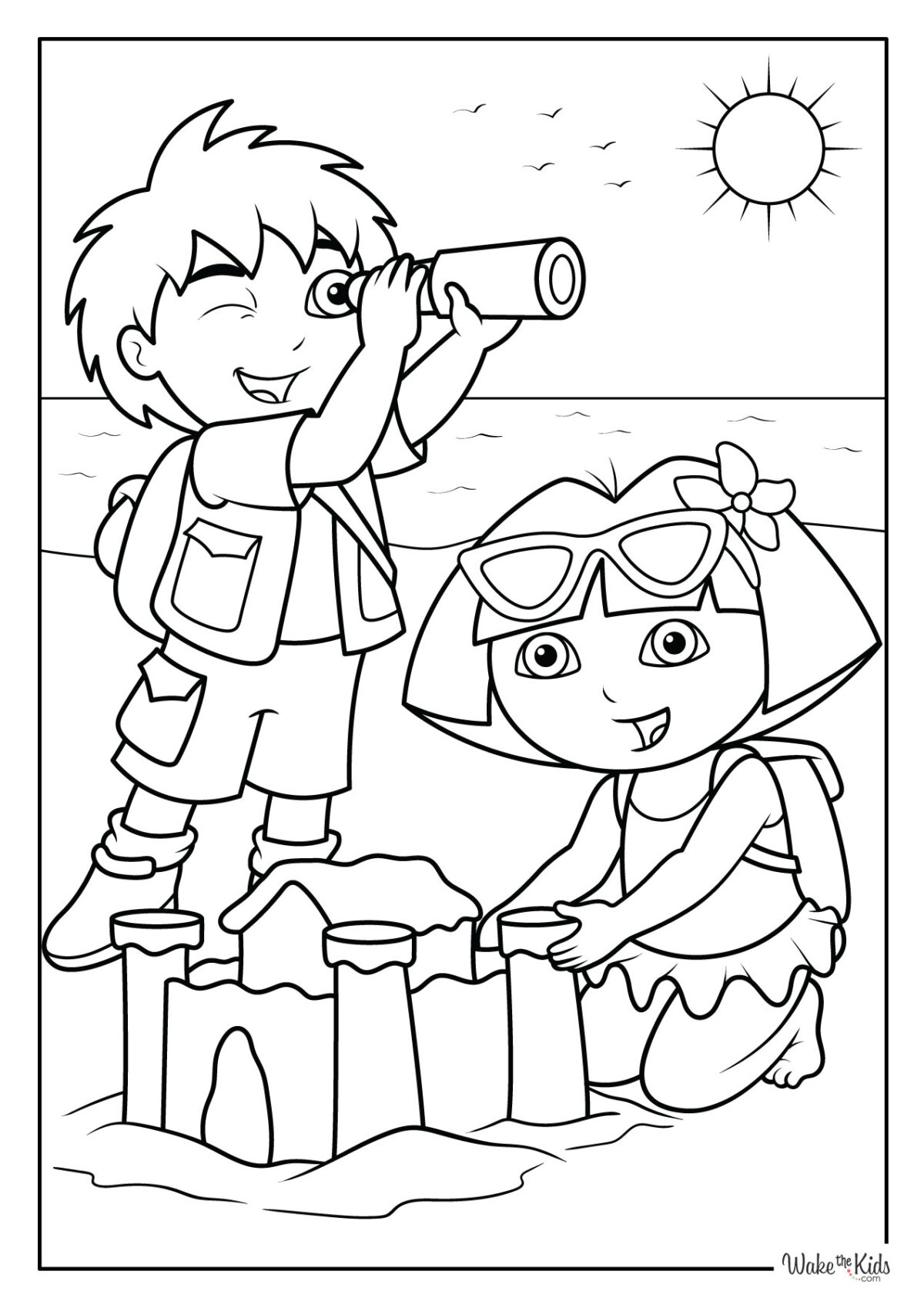 Dora the Explorer Coloring Pages (Free Printable PDFs) | WakeTheKids
