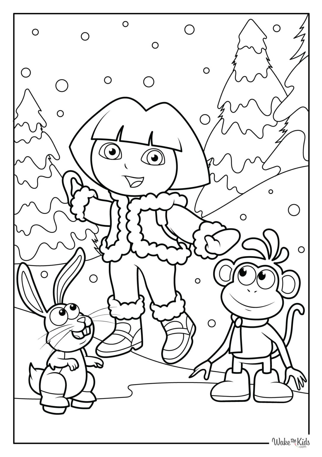 Dora the Explorer Coloring Pages (Free Printable PDFs) | WakeTheKids