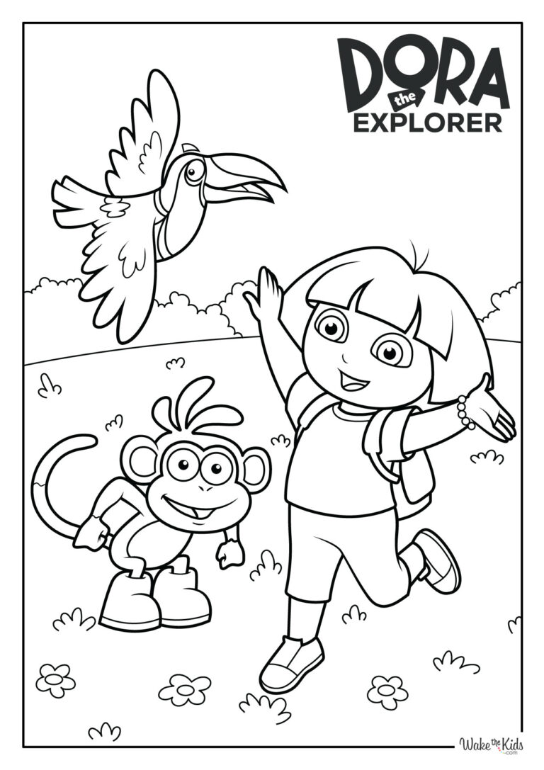 Dora the Explorer Coloring Pages (Free Printable PDFs) | WakeTheKids
