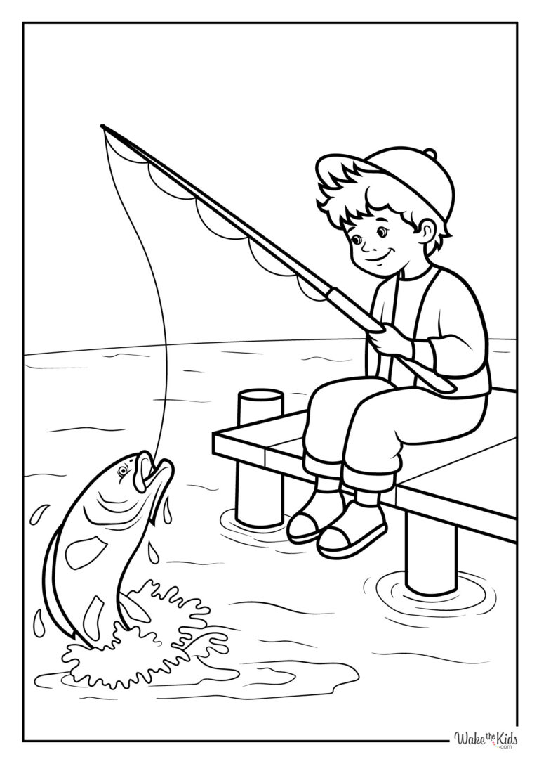Fishing Coloring Pages (Free Printable PDFs) | WakeTheKids
