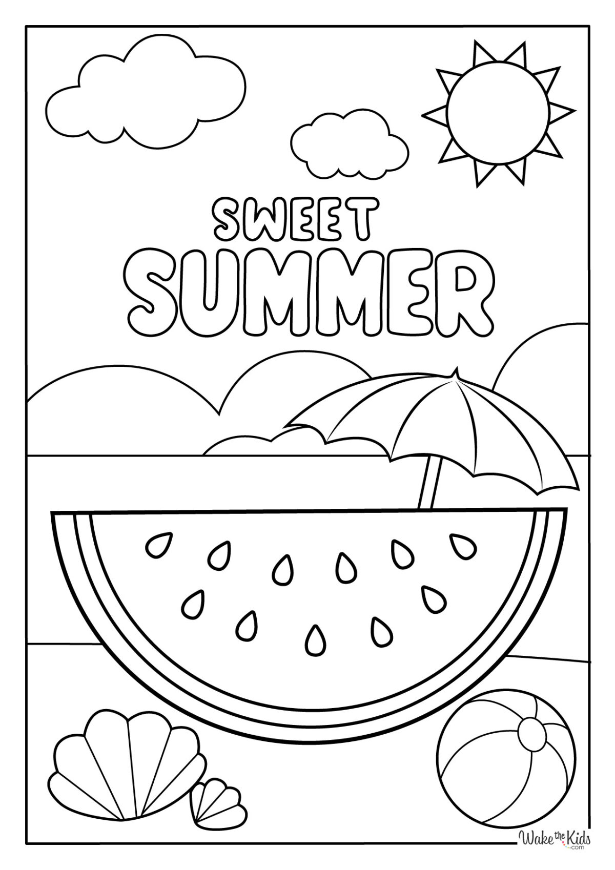 Watermelon Coloring Pages (Free Printable PDFs) | WakeTheKids