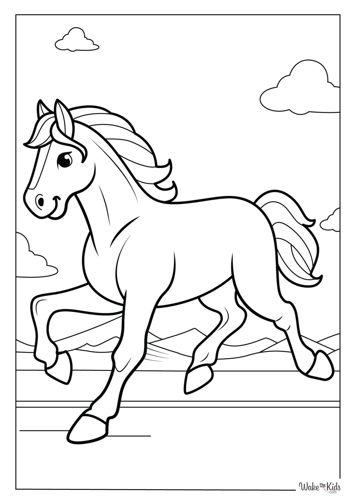 Horse Coloring Pages (Free Printable PDFs) | WakeTheKids