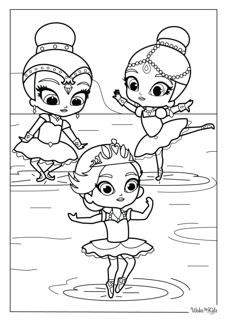 Shimmer and Shine Coloring Pages (Free Printable PDFs) | WakeTheKids
