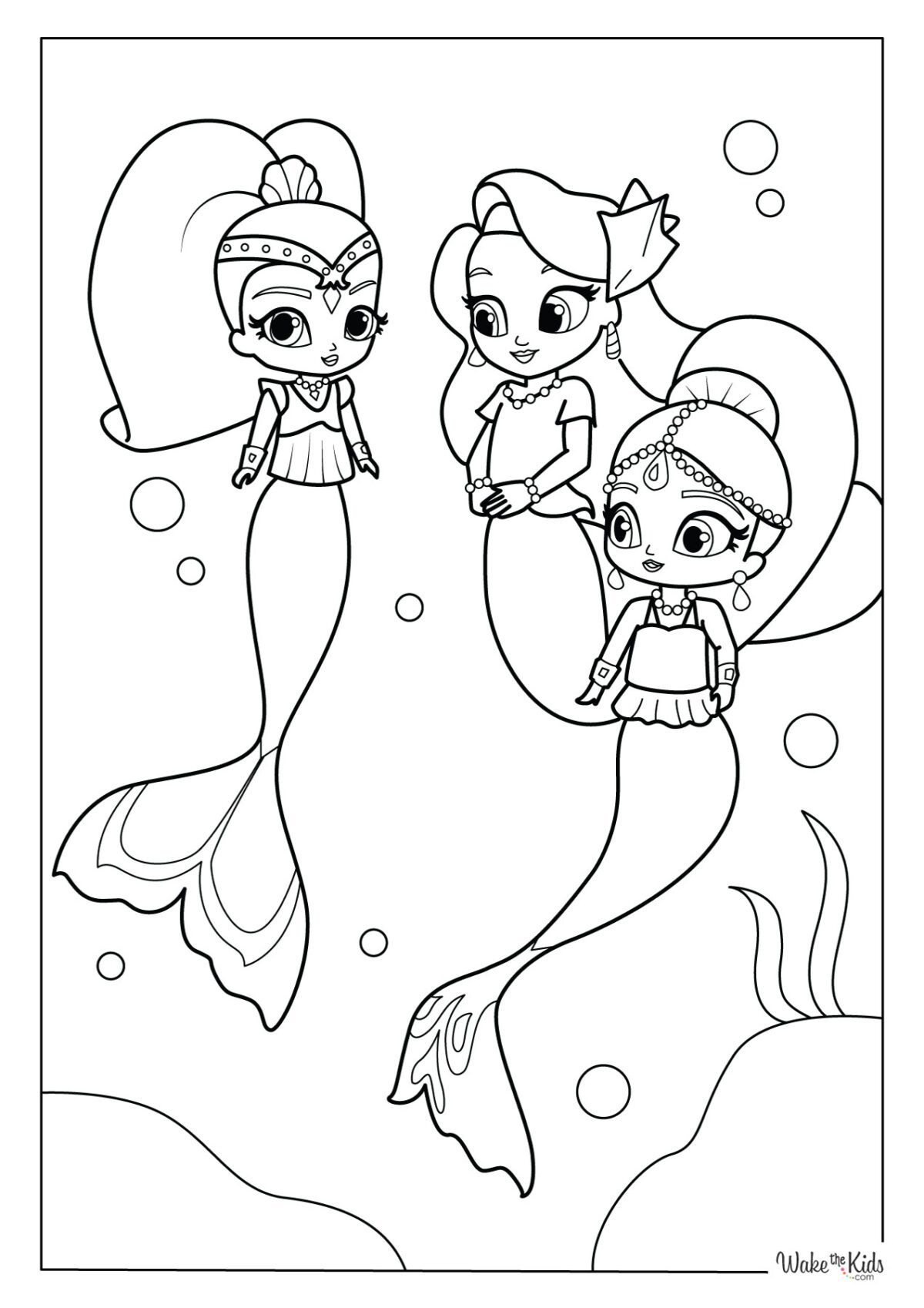 Shimmer and Shine Coloring Pages (Free Printable PDFs) | WakeTheKids