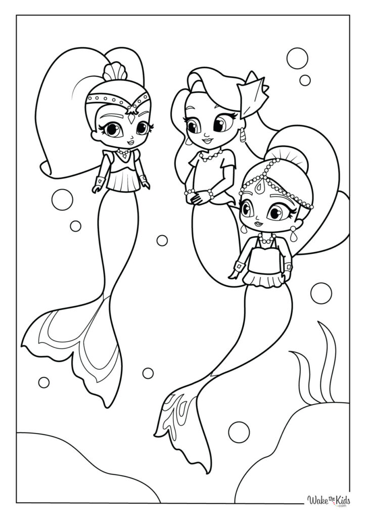Shimmer and Shine Coloring Pages (Free Printable PDFs) | WakeTheKids