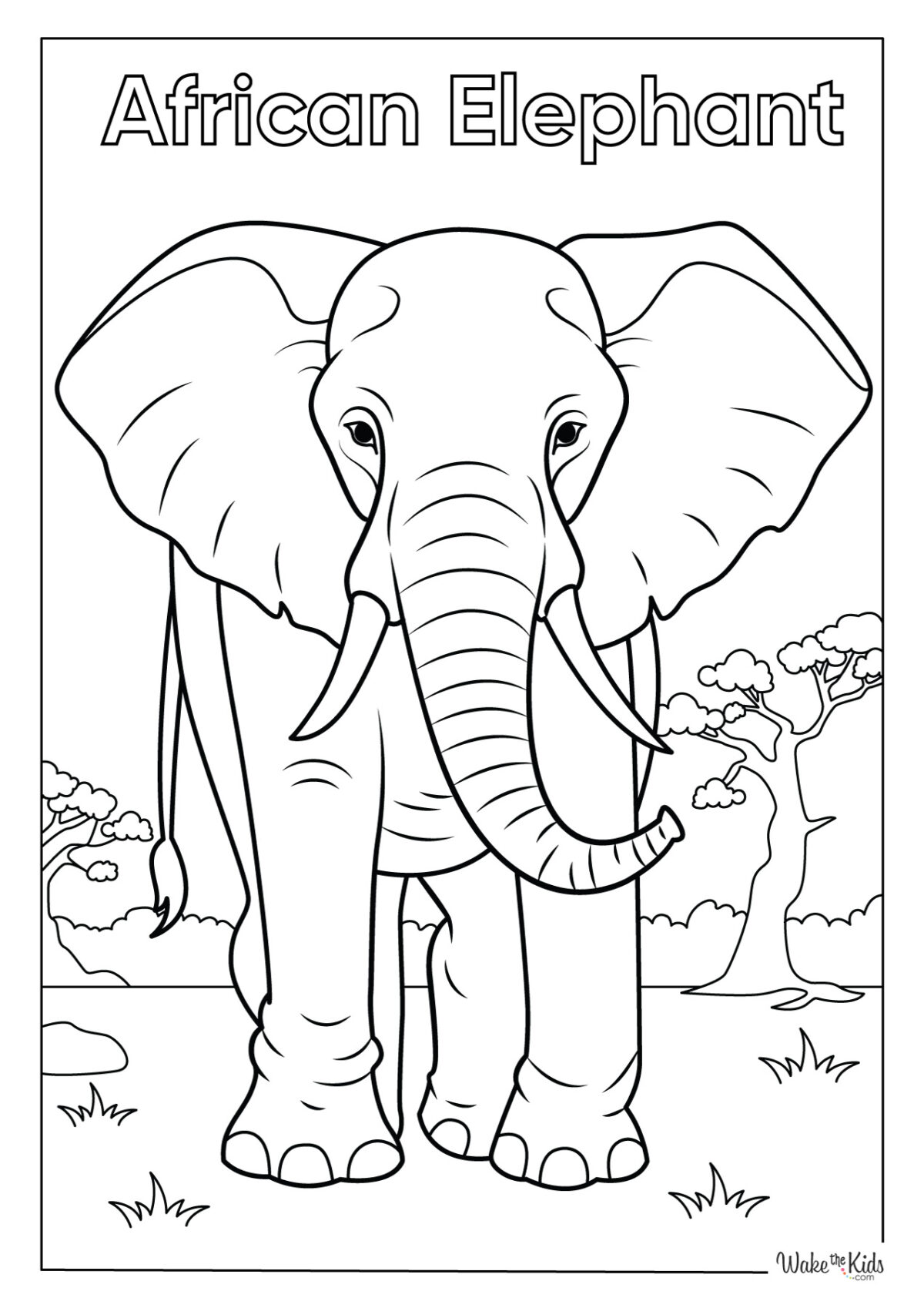 Elephant Coloring Pages (Free Printable PDFs) | WakeTheKids
