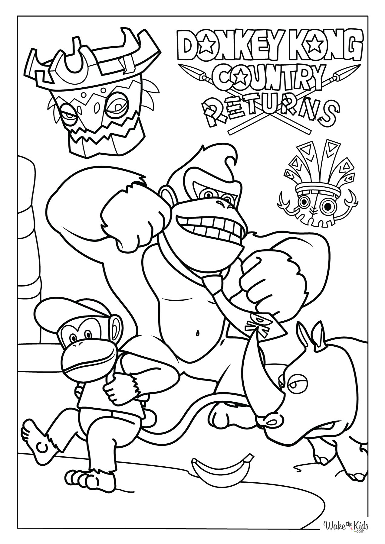 donkey kong country coloring pages