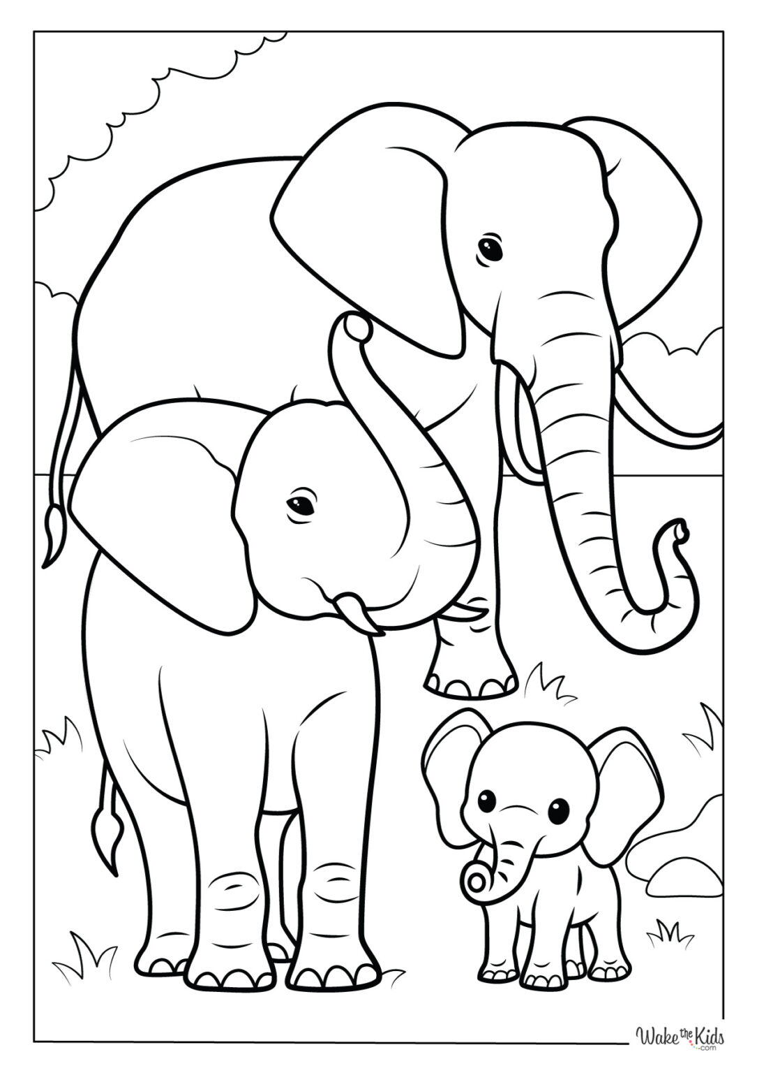 Elephant Coloring Pages (Free Printable PDFs) | WakeTheKids