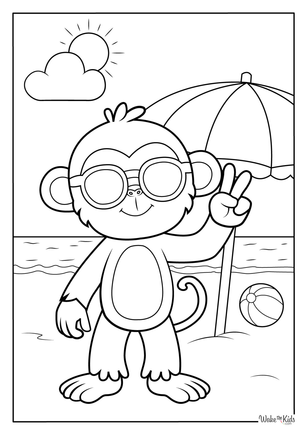Monkey Coloring Pages (Free Printable PDFs) | WakeTheKids