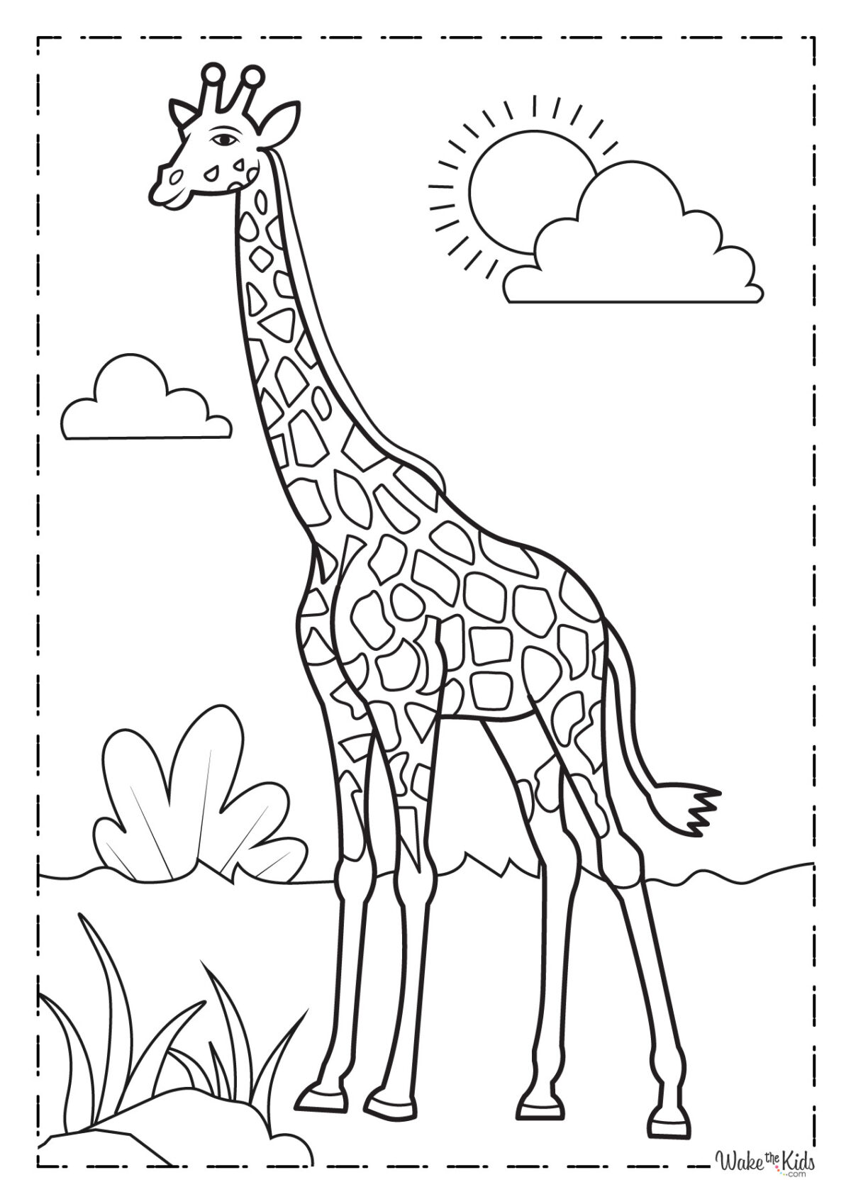 Giraffe Coloring Pages Free Printable Pdfs Wakethekids