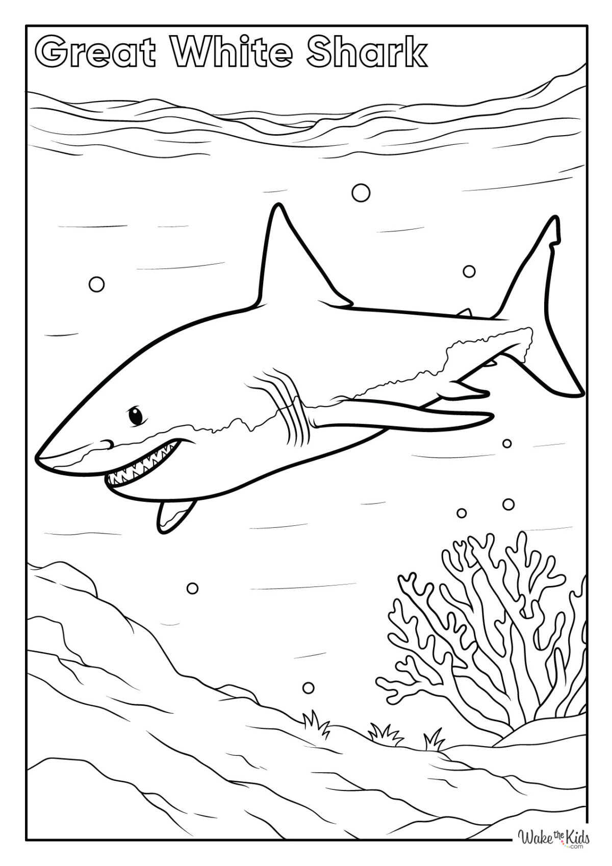 Shark Coloring Pages (Free Printable PDFs) | WakeTheKids