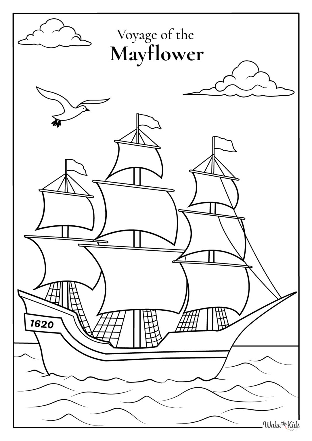 Mayflower Ship Coloring Pages (Free Printable PDFs) | WakeTheKids