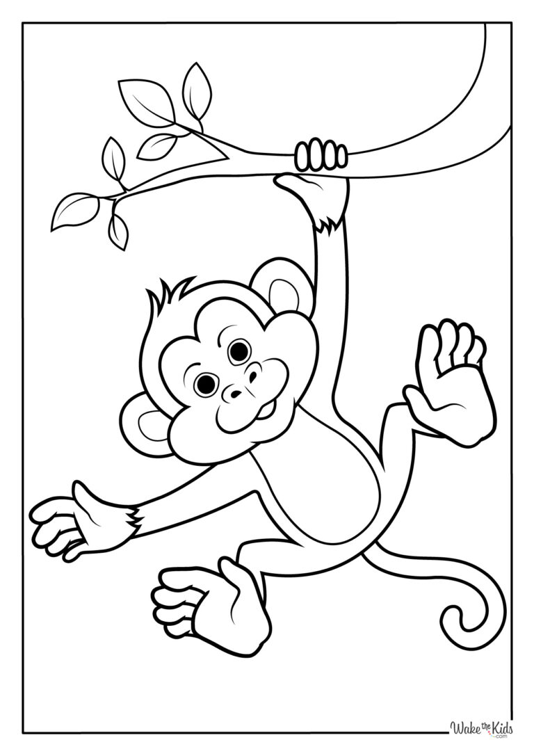 Monkey Coloring Pages (Free Printable PDFs) | WakeTheKids