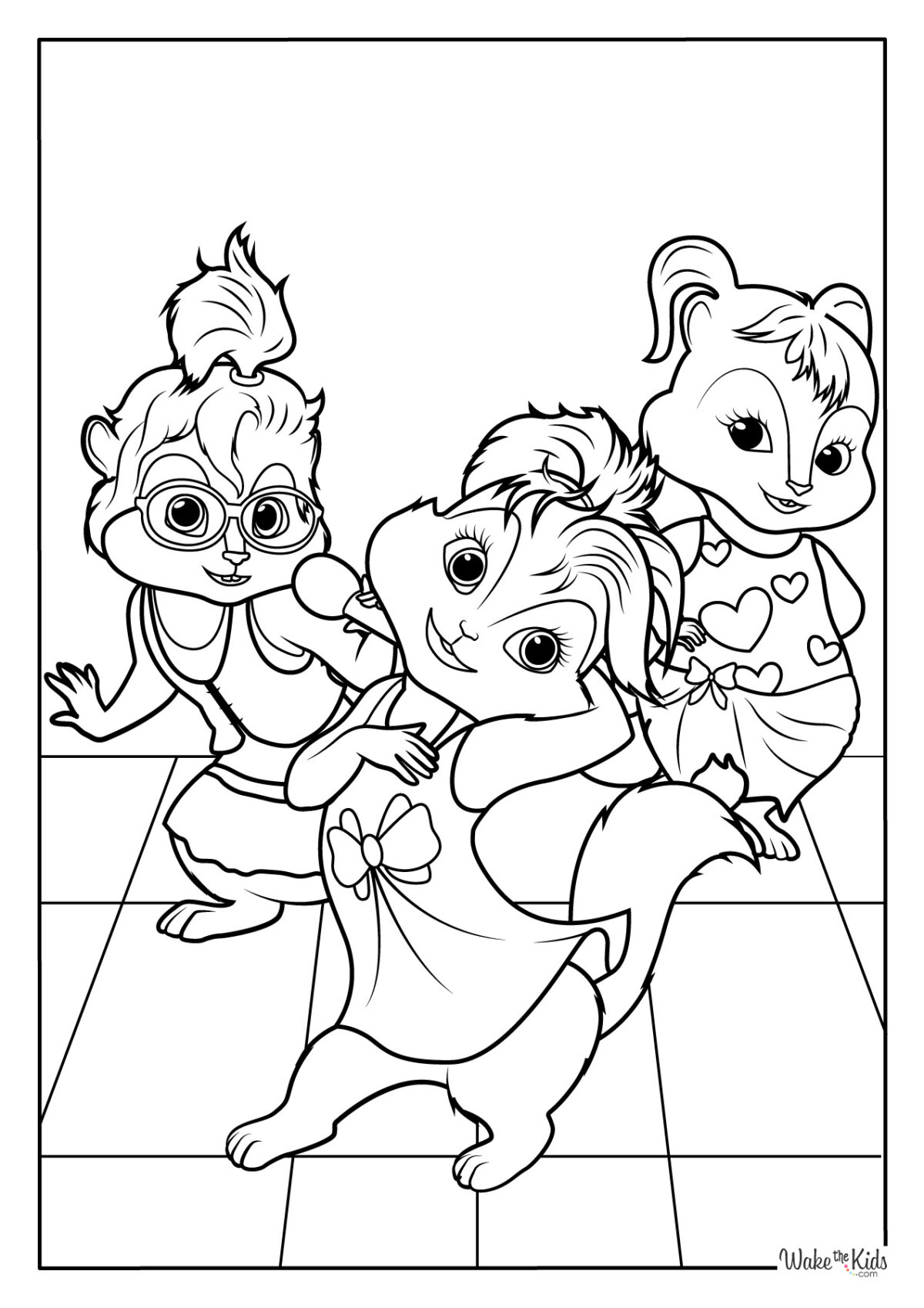 Alvin And The Chipmunks And Chipettes Coloring Pages