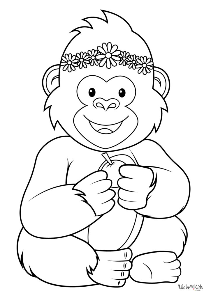Gorilla Coloring Pages (Free Printable PDFs) | WakeTheKids