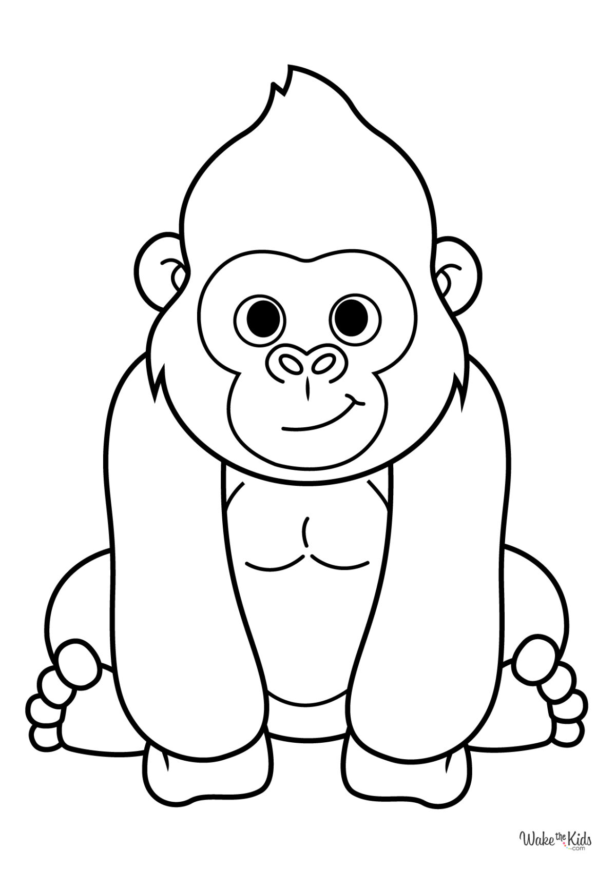 Gorilla Coloring Pages (Free Printable PDFs) | WakeTheKids
