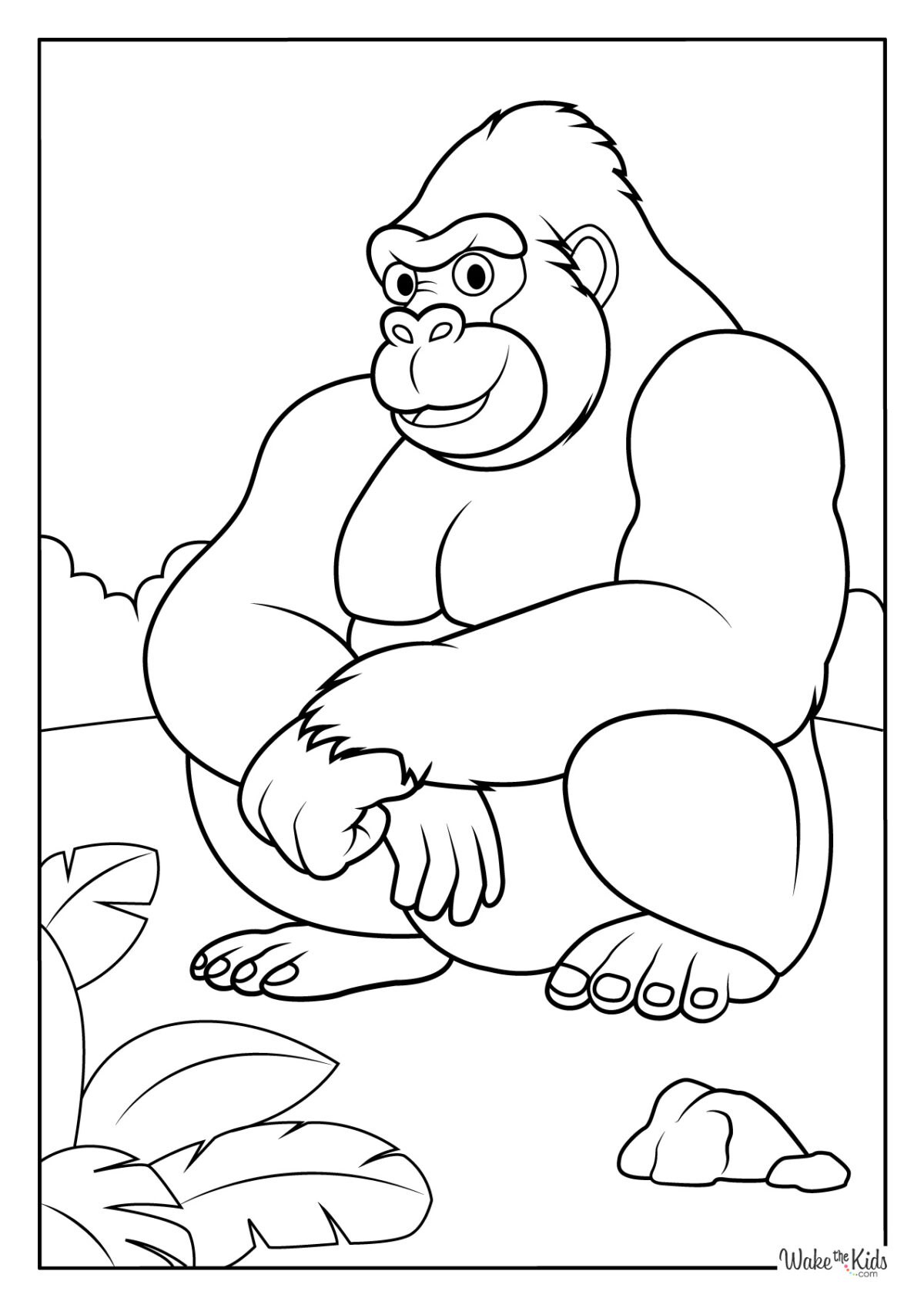Gorilla Coloring Pages (Free Printable PDFs) | WakeTheKids